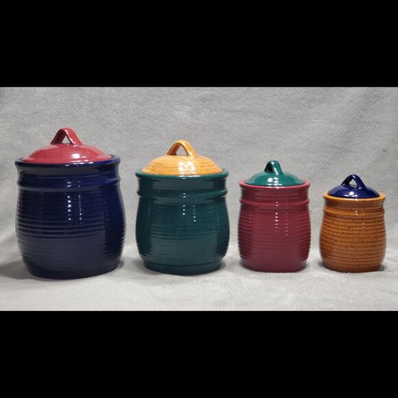 Source Unknown | Kitchen | Vintage Ceramic Kitchen Cannister 4 Piece ...